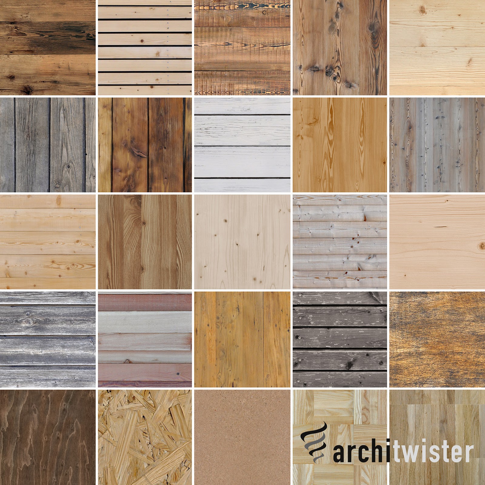 Architwister: 25 Seamless Wood Textures