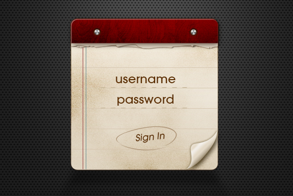 Classic Note Login Form PSD | GraphicsFan
