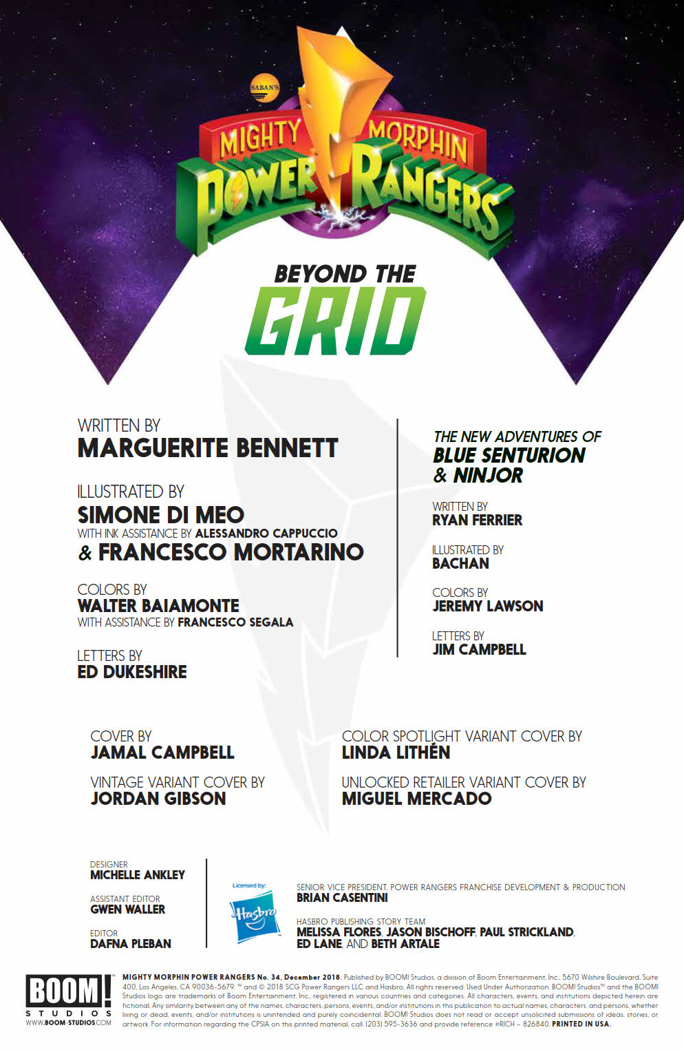 BOOM! Studios Preview: Mighty Morphin Power Rangers #34 - Call On The ...