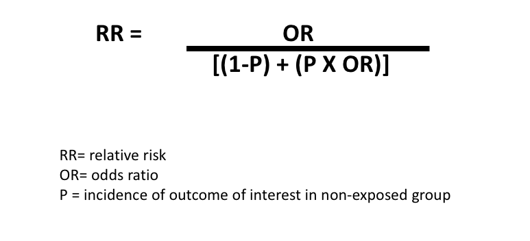Community Medicine: How to calculate relative risk from odds ratio