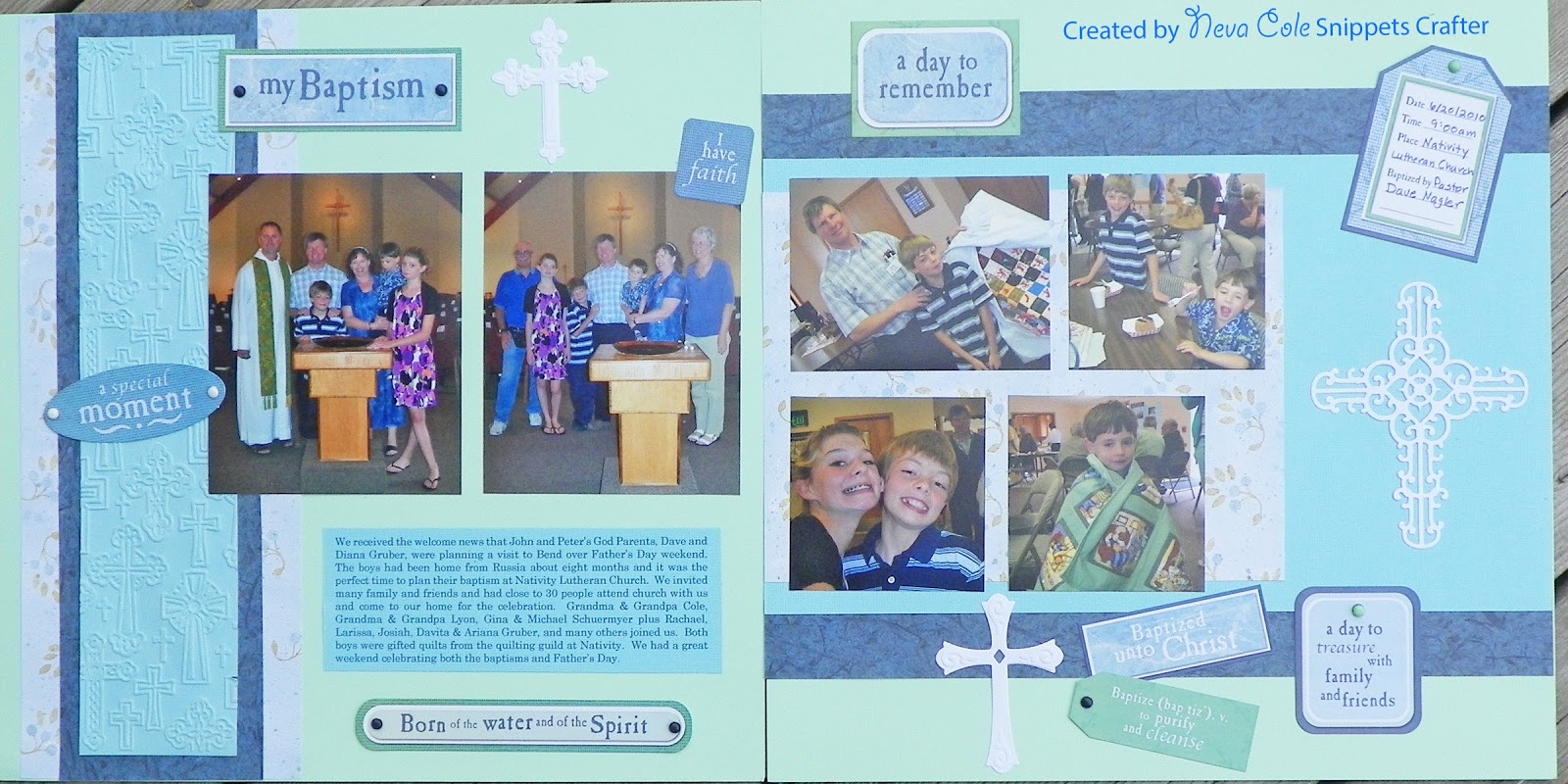 Finding Snippets of Time to Craft: My Baptism Layout