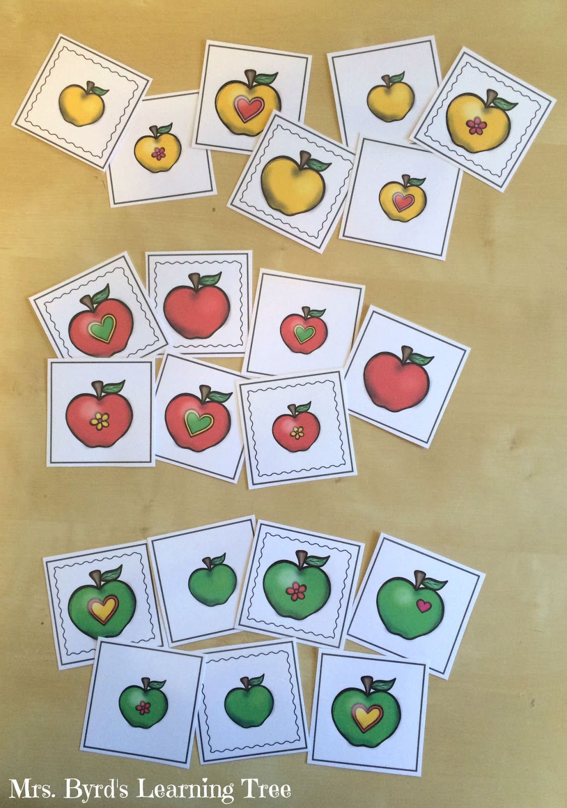 Mrs. Byrd's Learning Tree: Apple Attribute Cards