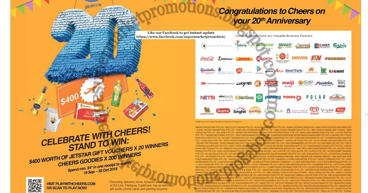 Cheers 20th Anniversary Promotion 18 September - 30 October 2018 ...