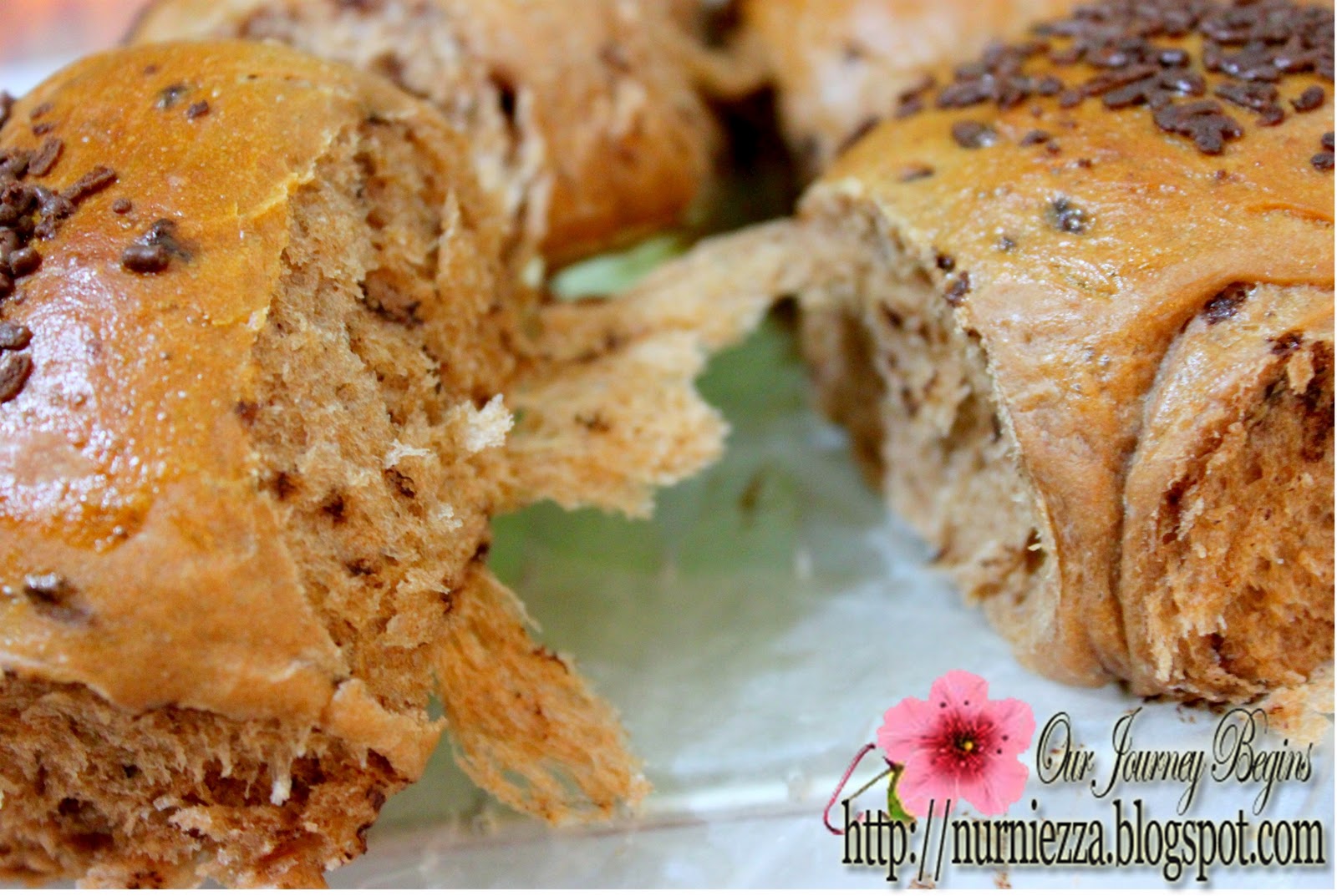 Our Journey Begins: Chocolate Rice Buns ( Roti Coklat Urai)