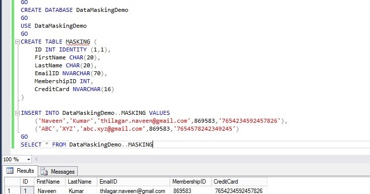 Database Administrator's World: SQL Server 2016 Dynamic Data Masking