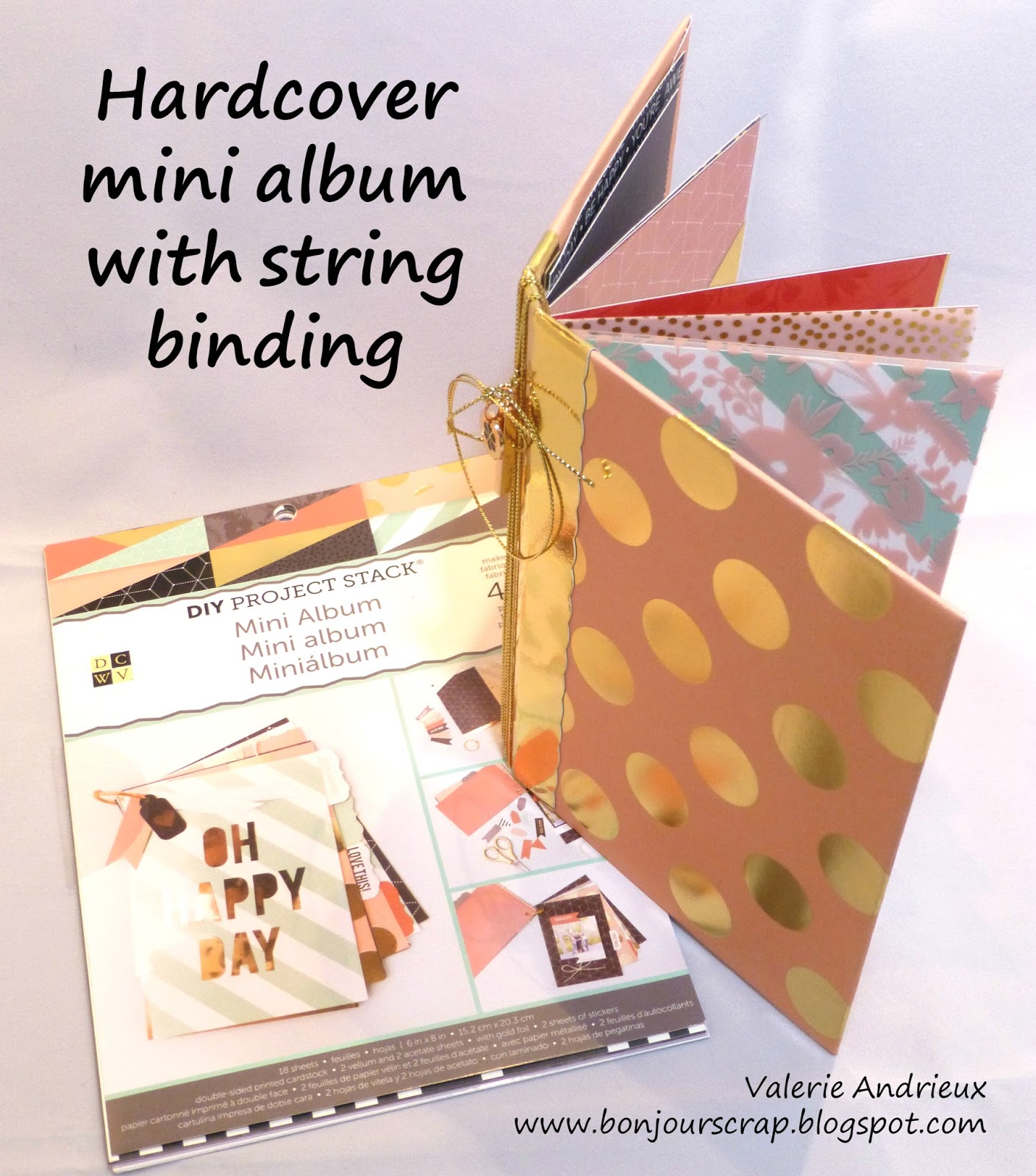 Bonjour Scrap !: DCWV hardcover mini album with string binding