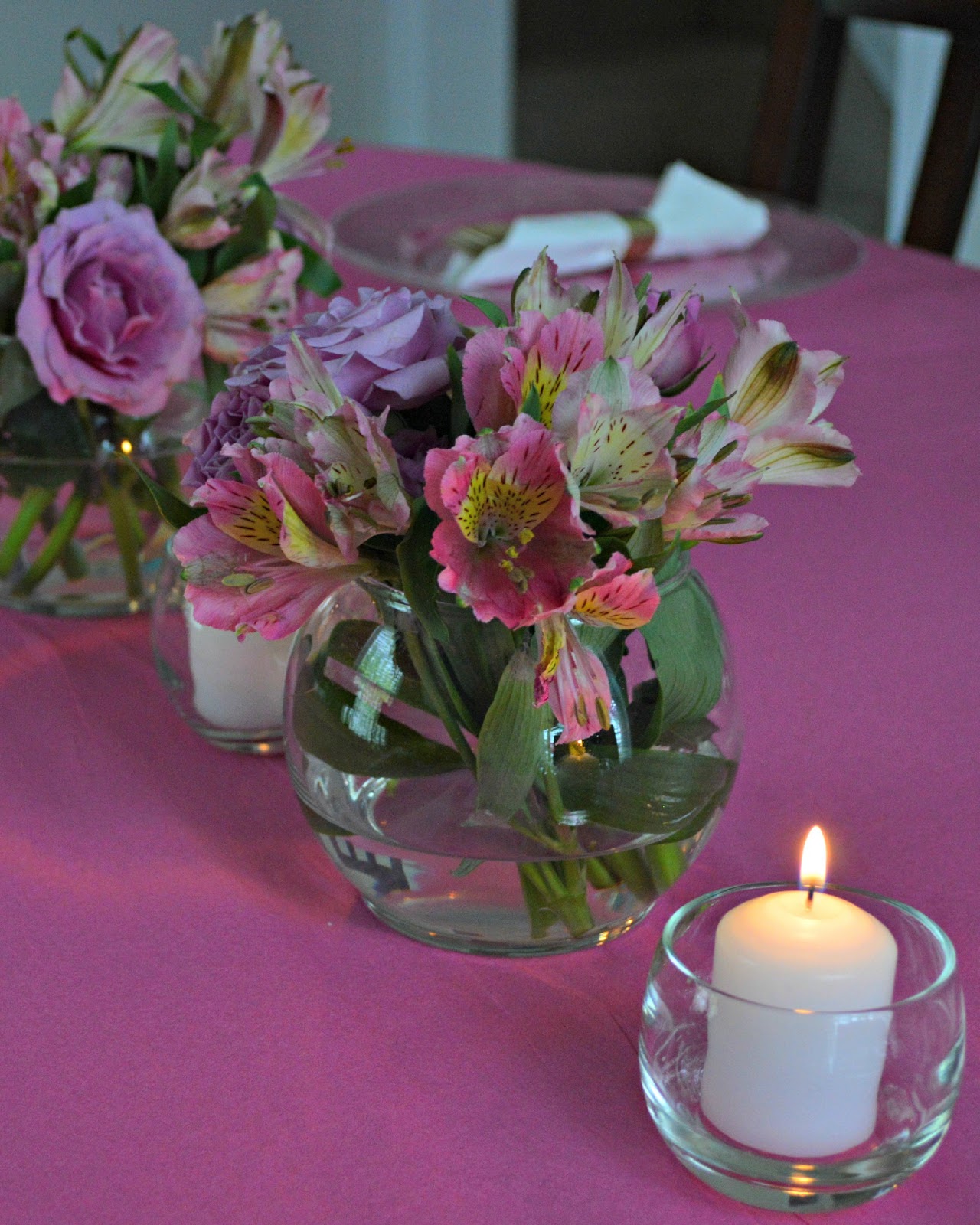 Inspired I Dos: Pretty Pink Centerpieces for Brunch