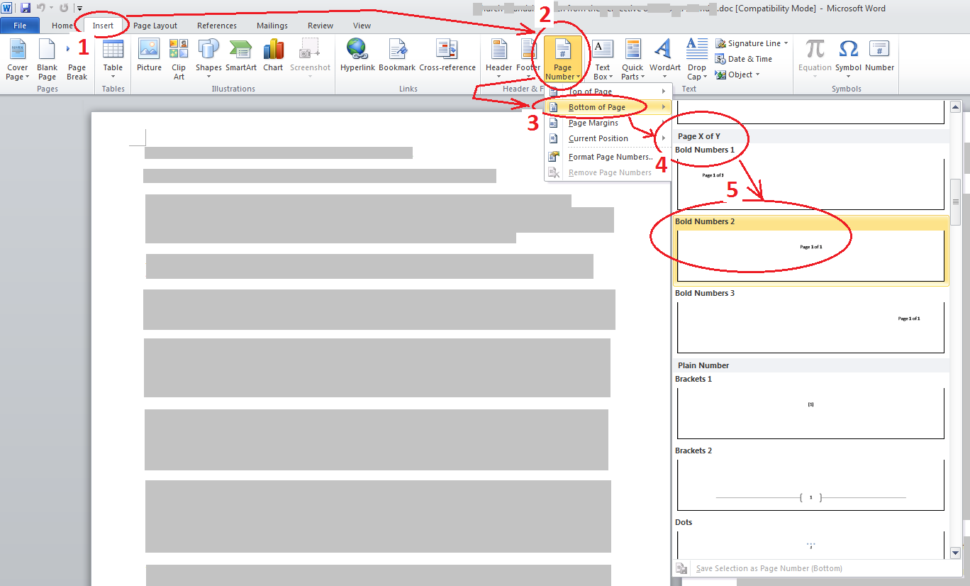 Welcome: MS Word ~ Page Numbers ~ How to 'Page of Page'