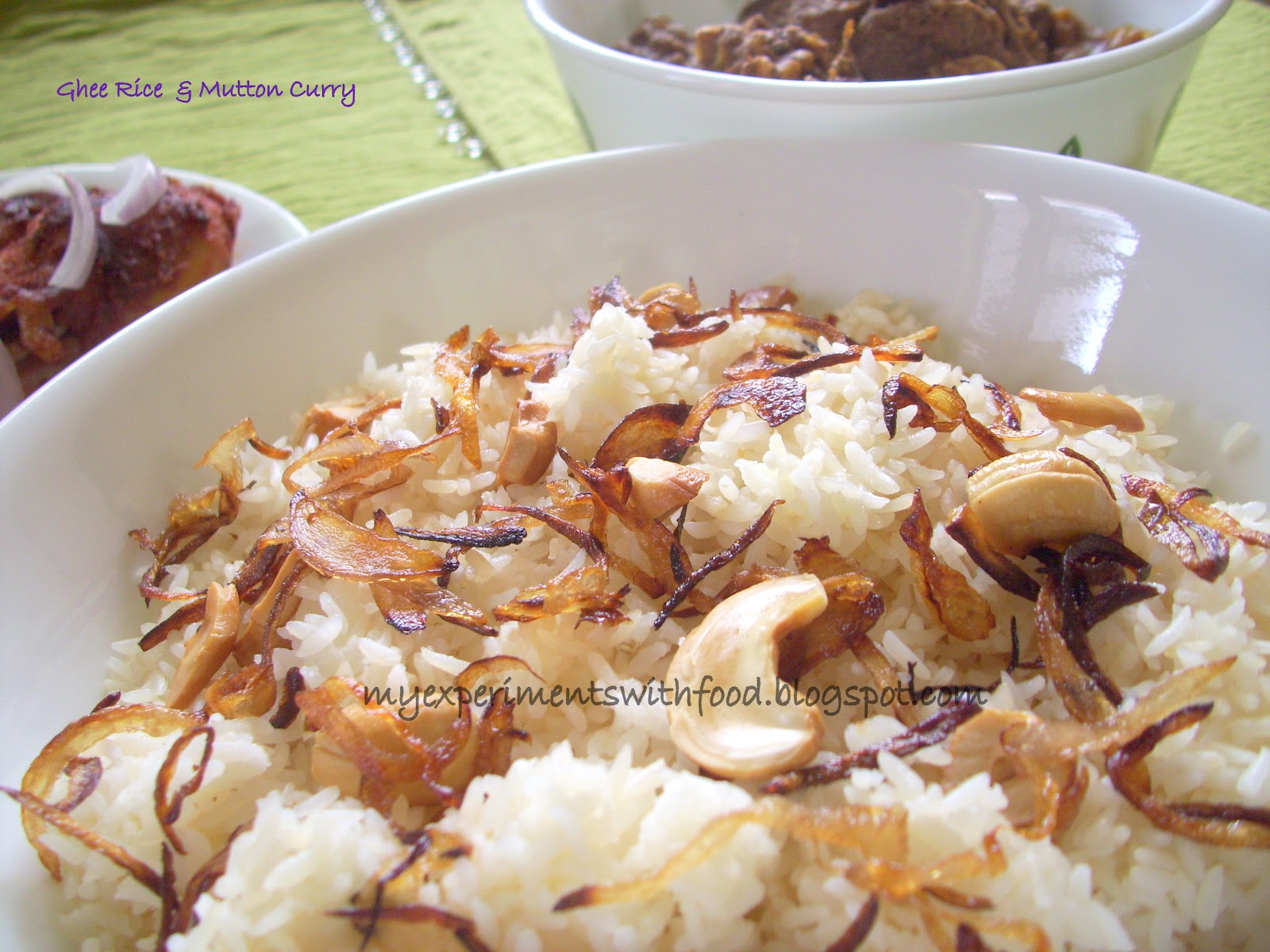 My Experiments With Food: Ghee Rice and Kerala Style Mutton Curry ...