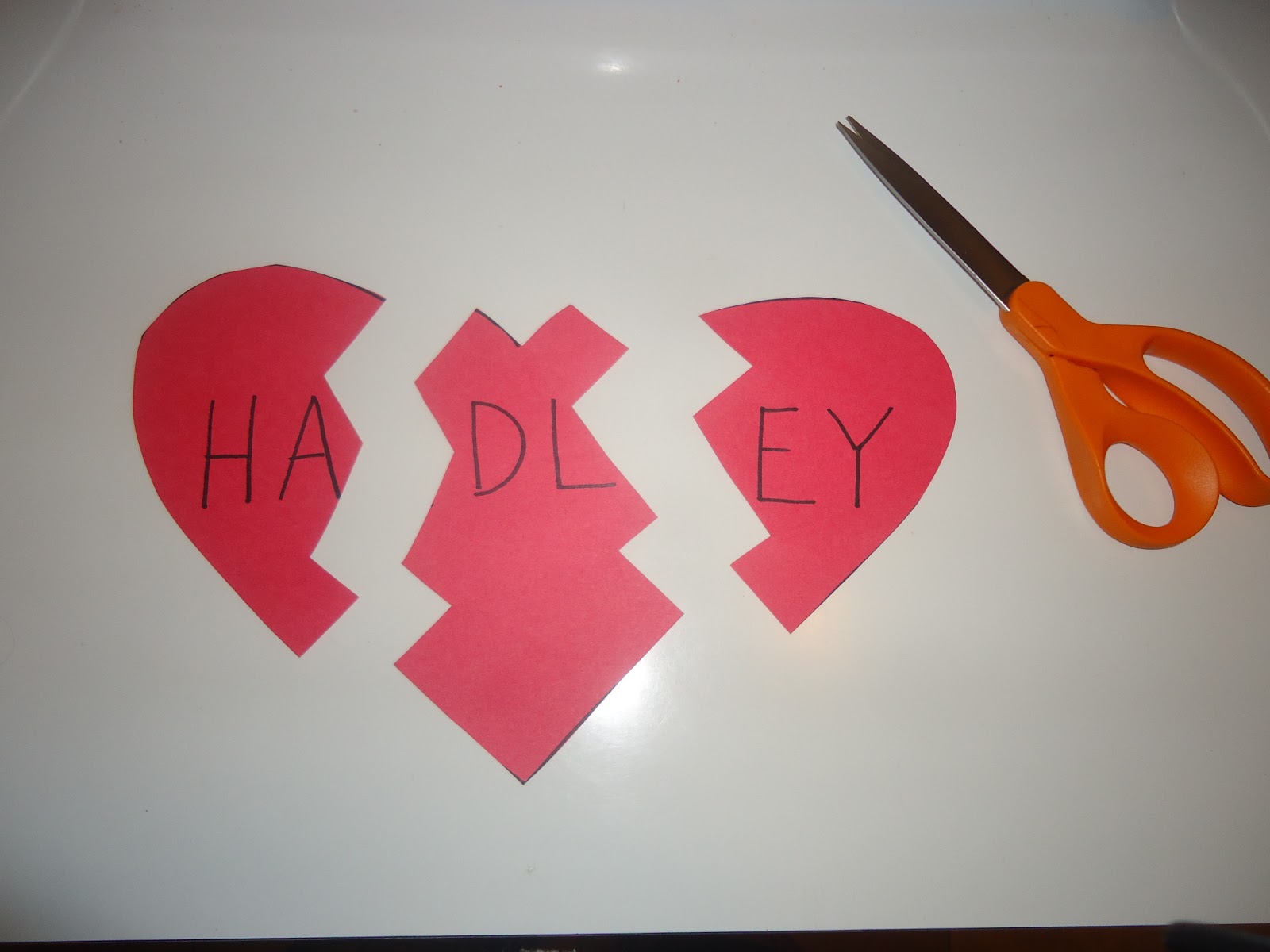 Pretty Cool Preschool: Broken Heart Name Puzzle