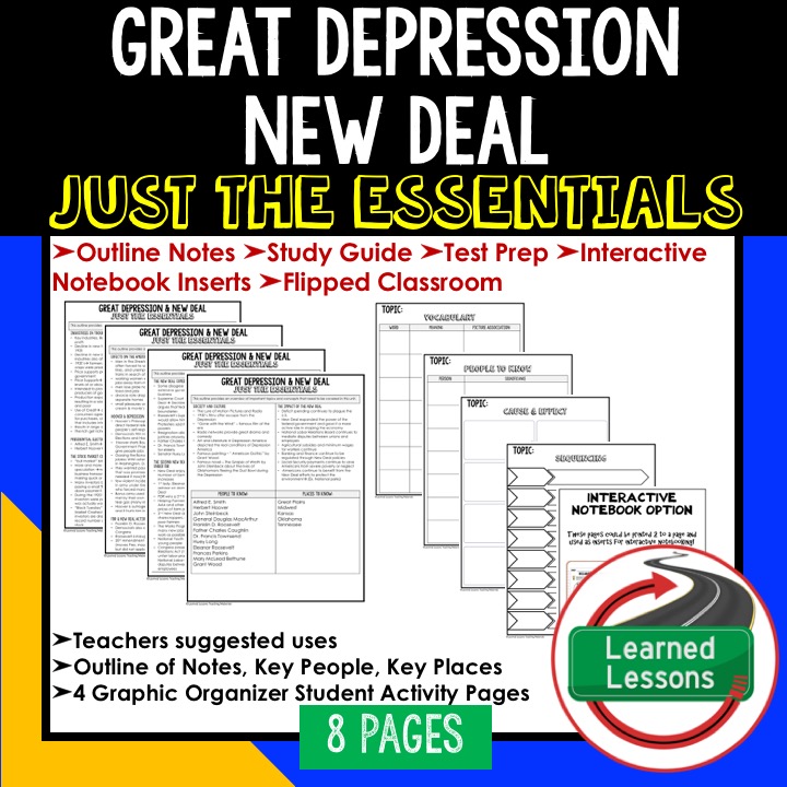 American History Outline Notes JUST THE ESSENTIALS Unit Review, Study ...