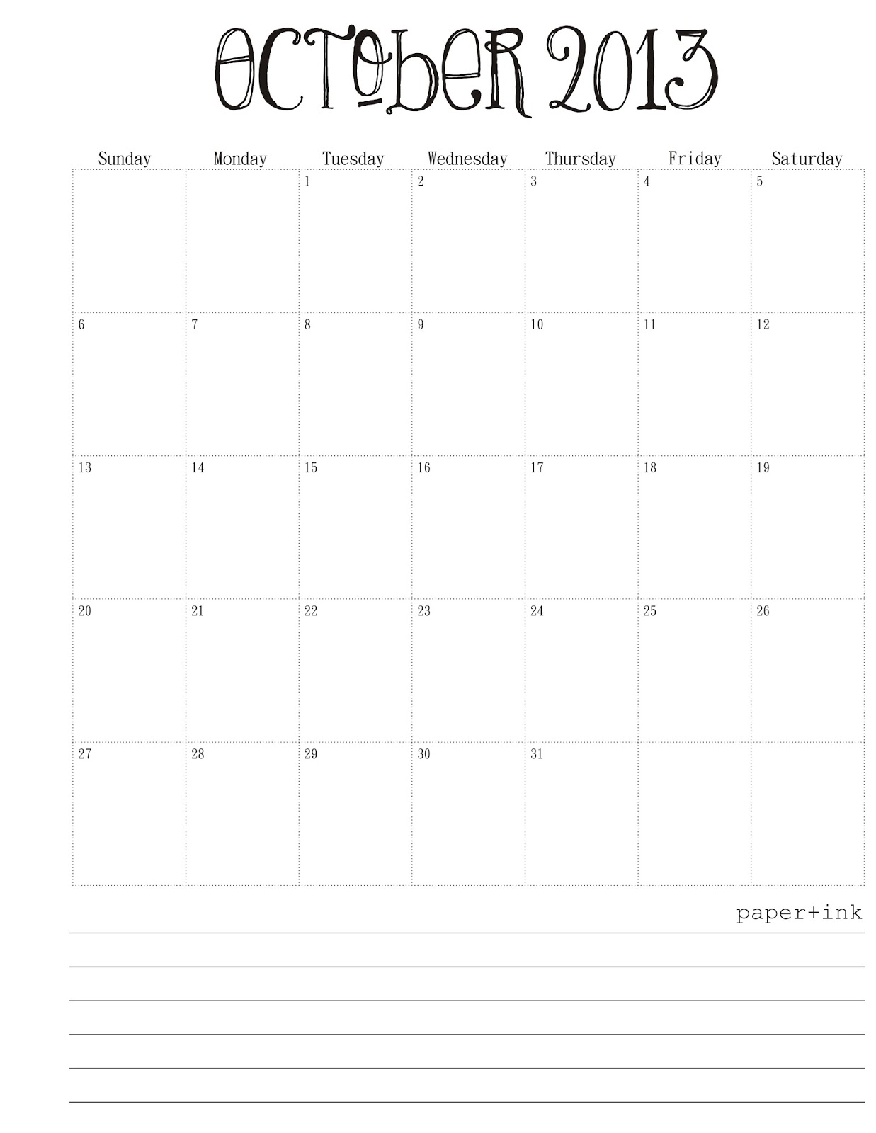 Free Calendars: September, October, November, 2013