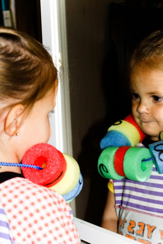 Planet of the Apels: Busy Bag Swap: Day 2 (Pool Noodle Lacing)