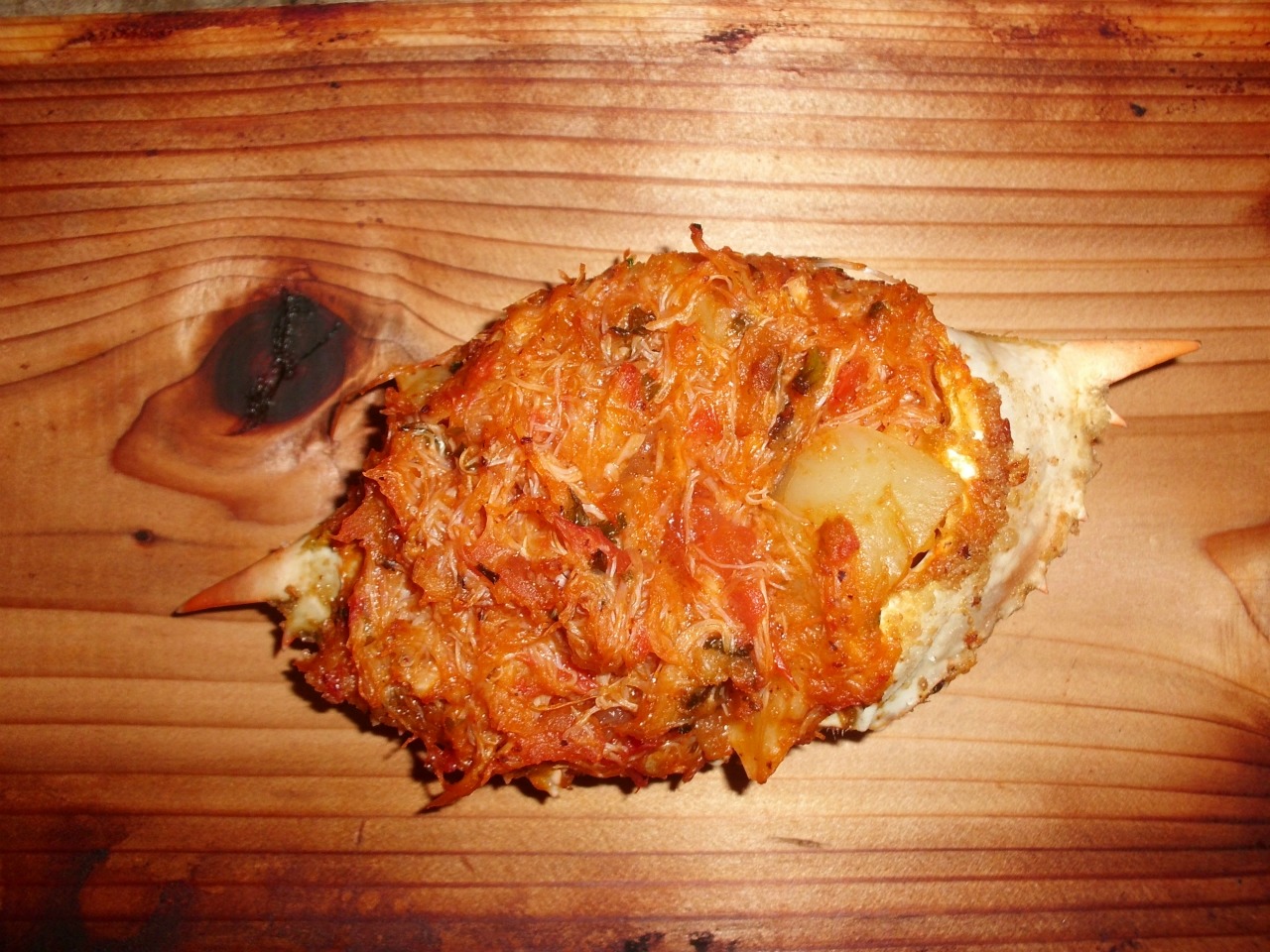 El Fogón de Leña: Jaibas rellenas a la vizcaína, una delicia.