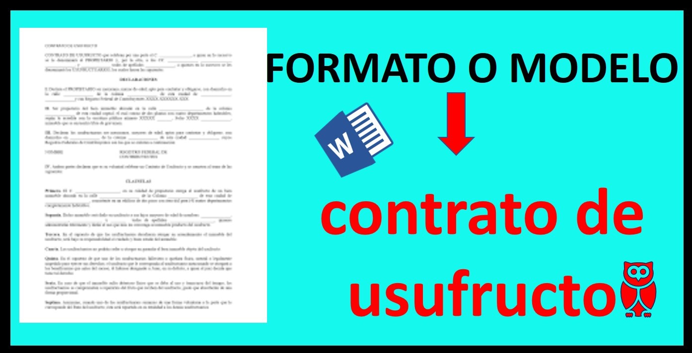 CONTRATO DE USUFRUCTO: Formato o Modelo | Juristas Eternos