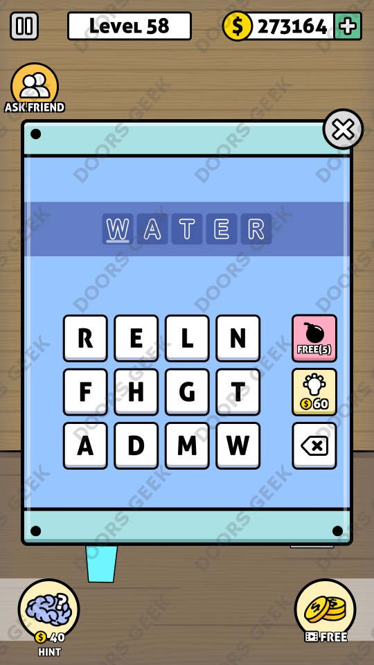 Escape Room: Mystery Word Level 58 Answer ~ Doors Geek