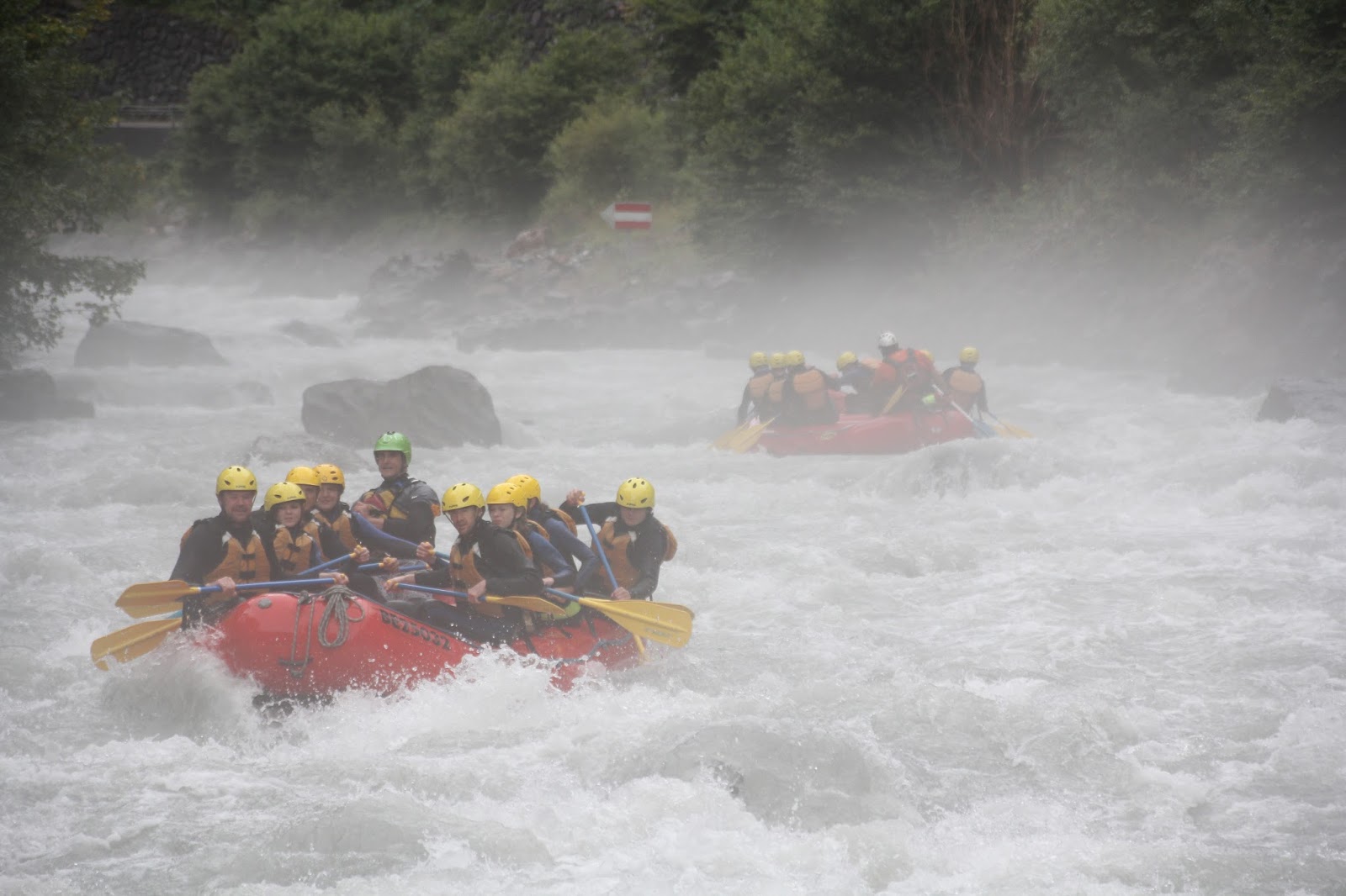 White Water Rafting In The Glacial River Of Interlaken, Switzerland