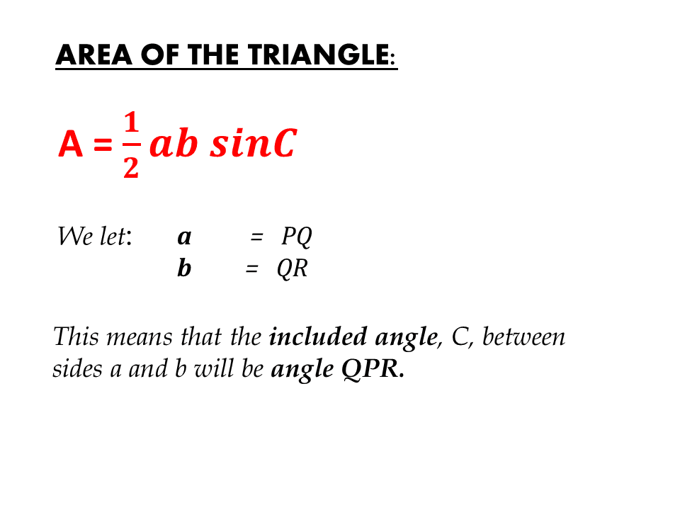 Area Of A Triangle Using Trigonometry Igcse At Mathematics Realm