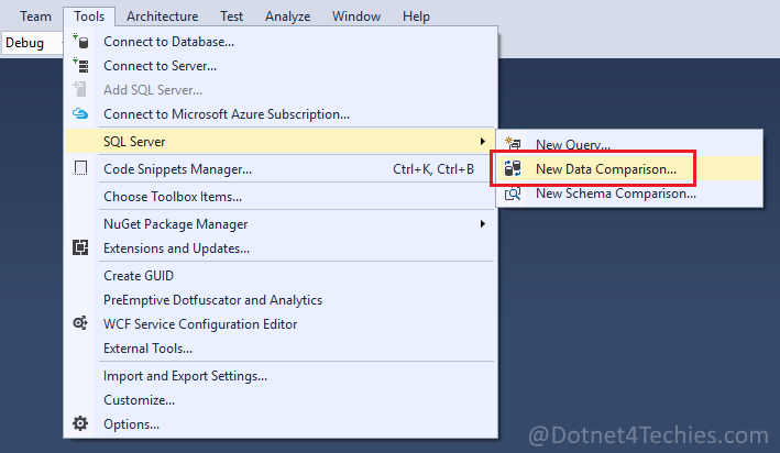 How to compare database schema and data?
