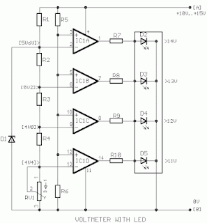 Simple Car Battery Voltage Monitor Circuit | Electronic Circuit ...