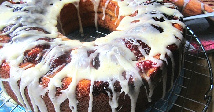 Cranberry Relish Streusel Cake w/ Citrus Glaze