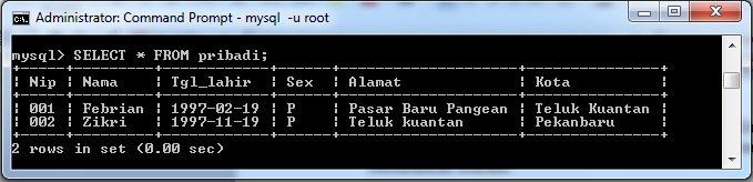 Cara Menyeleksi atau menampilkan data pada tabel database mysql dengan ...