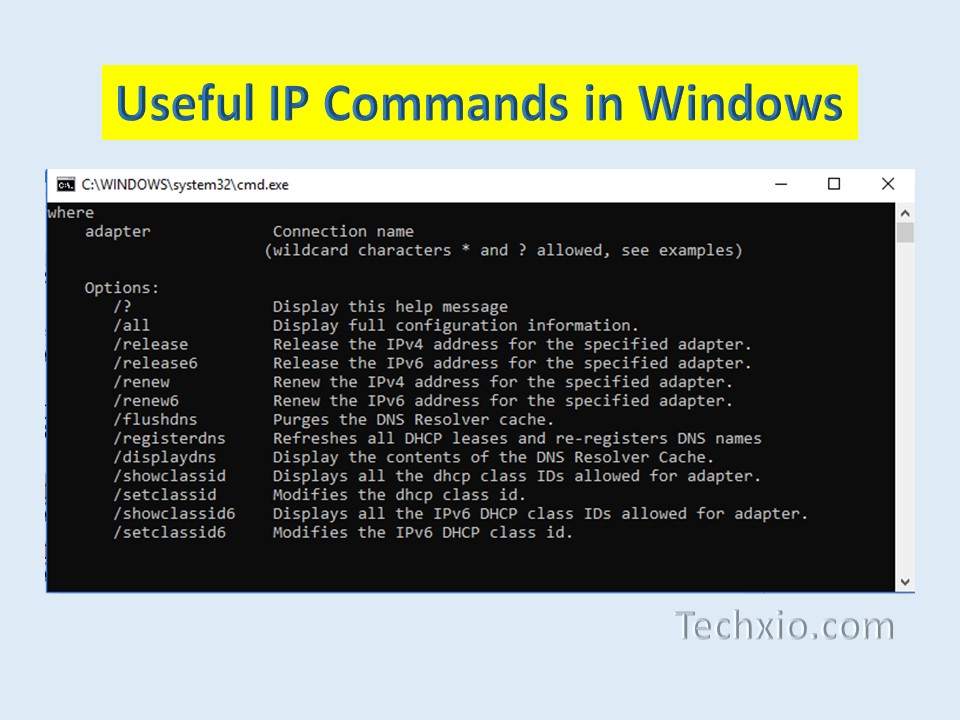 Some Useful IP Commands in windows