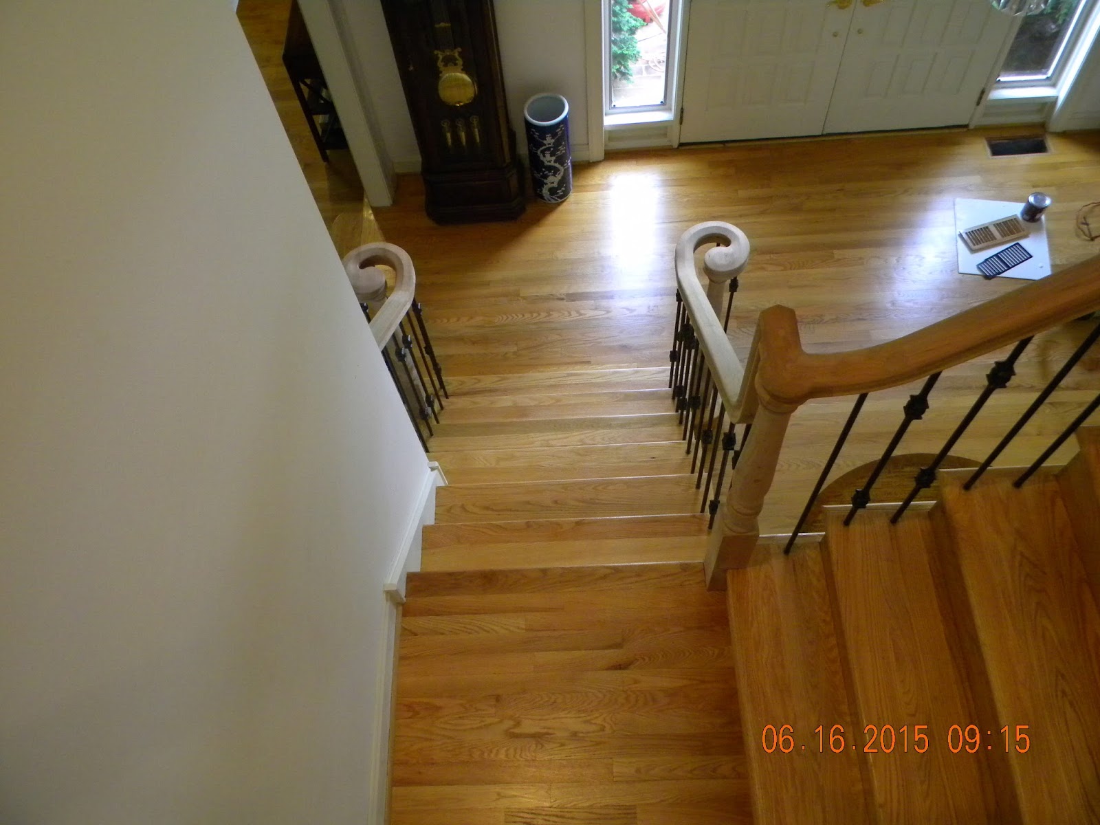 Wood Stairs and Rails and Iron Balusters: Cherry Handrail Iron ...