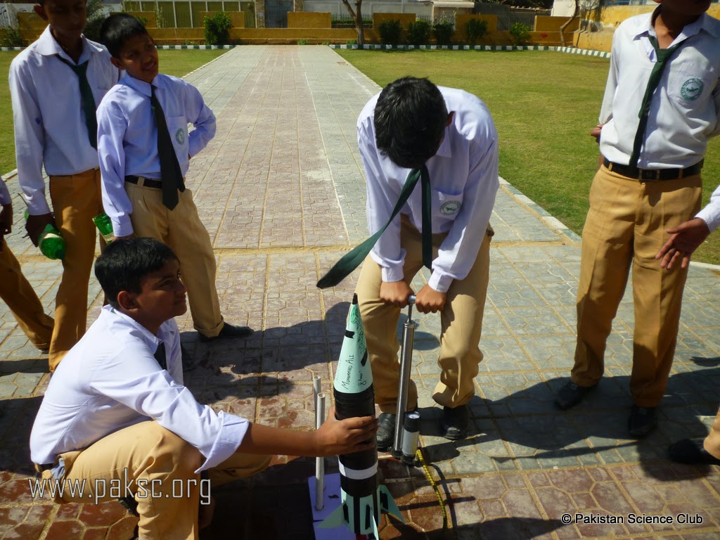 Water Rocket Competition in Sarfaraz Pilot School - Pakistan Science Club