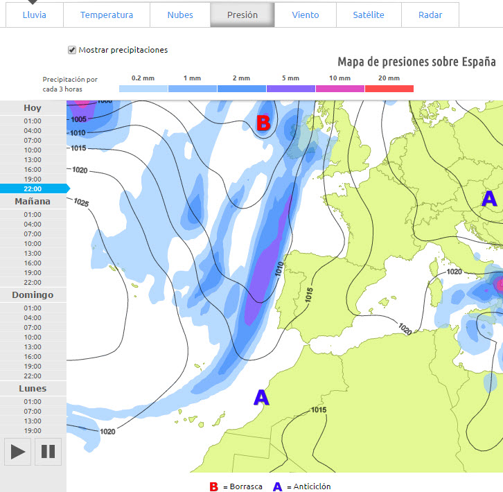 Geografía de España: Trabajando con el mapa del tiempo