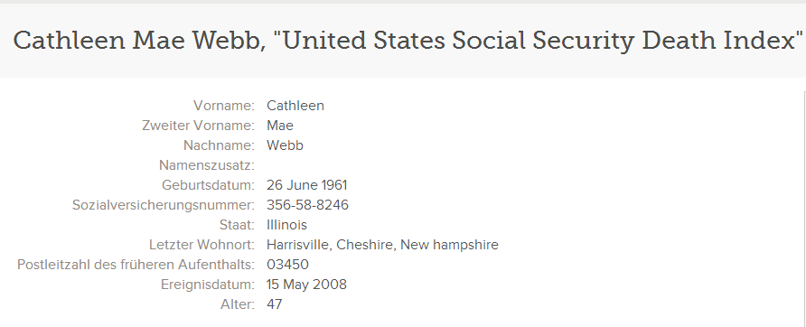 Talk:Cathleen Mae Webb - Wikipedia