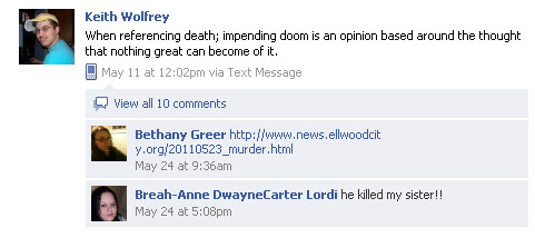 cottonmouth: Keith Wolfrey Strangles Baby Mama, Updates Facebook, Goes ...