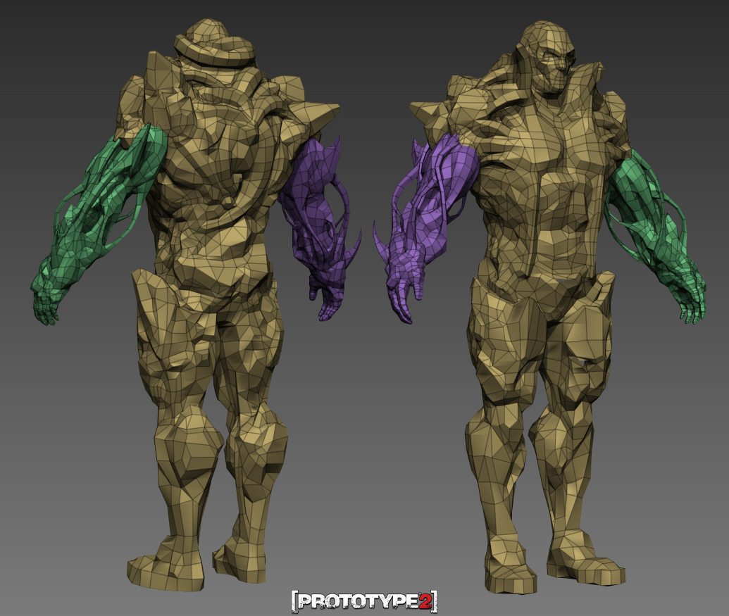 Adam Scott - 3d Character Artist: Prototype 2 - Wireframe examples