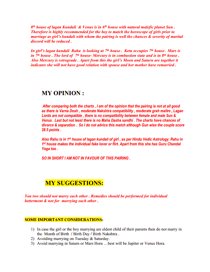 VEDIC ASTROLOGY: GUN MILAN -46