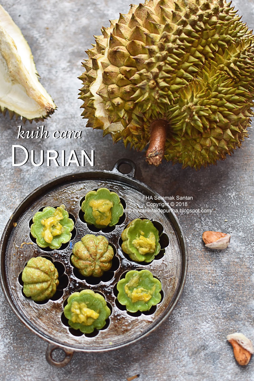 KUIH CARA DURIAN ... kulit nya garing, dalam nya lembuut sangat-sangat ...
