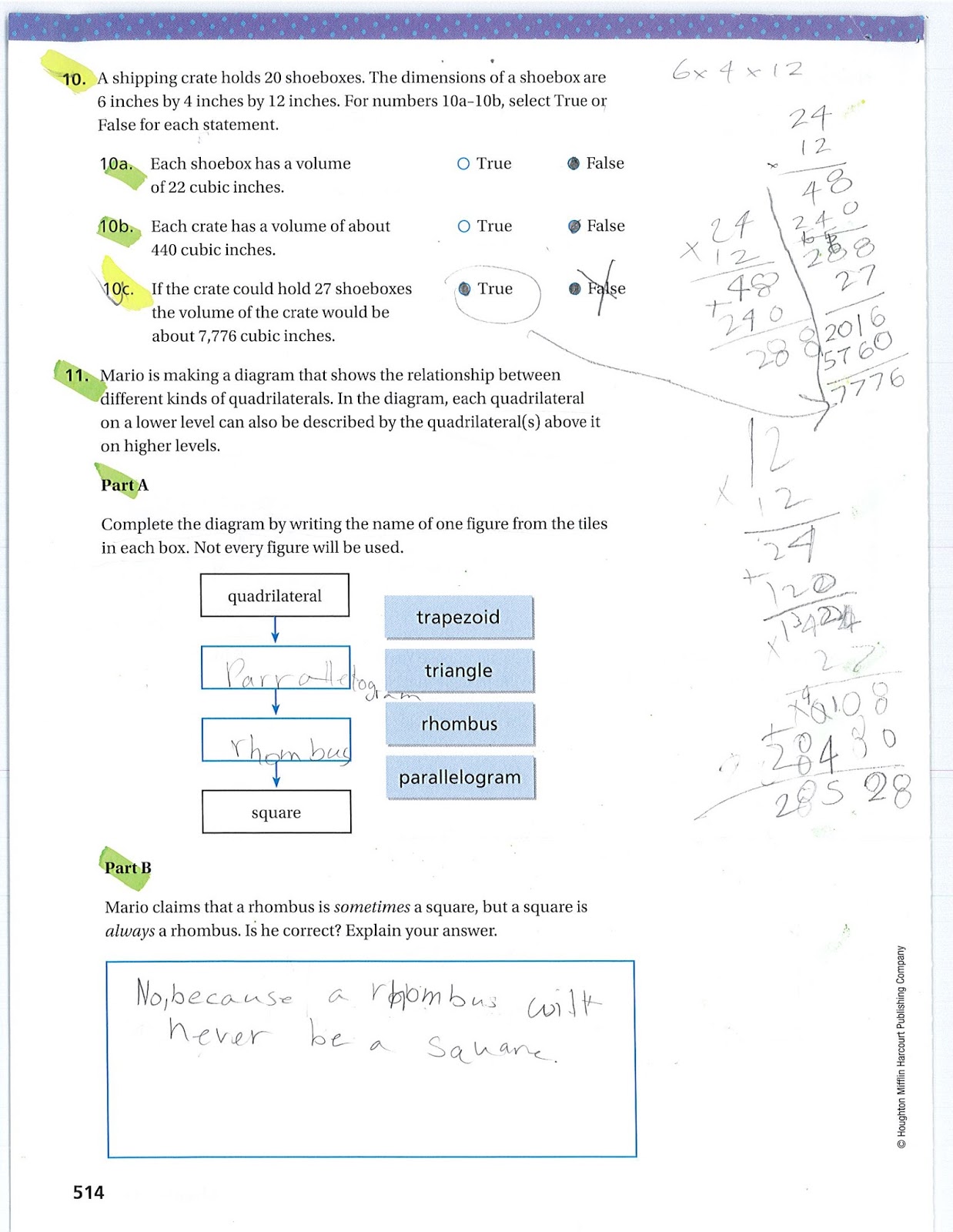 M.I.A.: Go Math!: Chapter 11 Test
