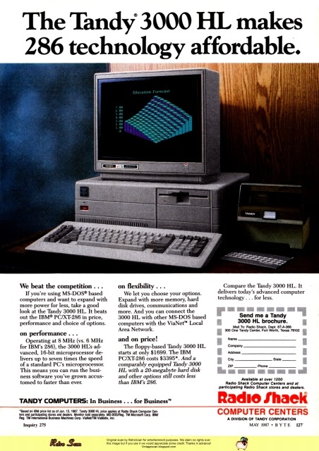 Rétro Scan: Tandy 3000 HL (1987)