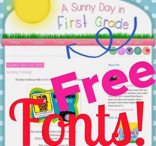 Free Fonts! | A Sunny Day in First Grade