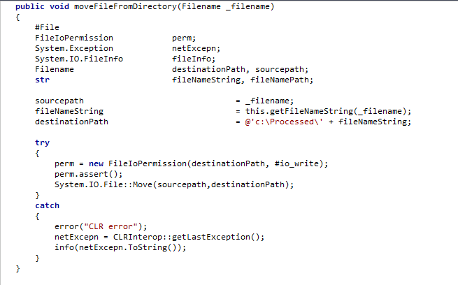 DynamicsAX: D365 FO - Move file from one folder to another folder using X++