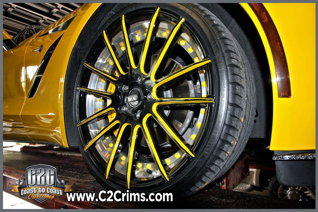 C2C Rims: 2014 C-7 Corvette Stingray Yellow with 20" XO