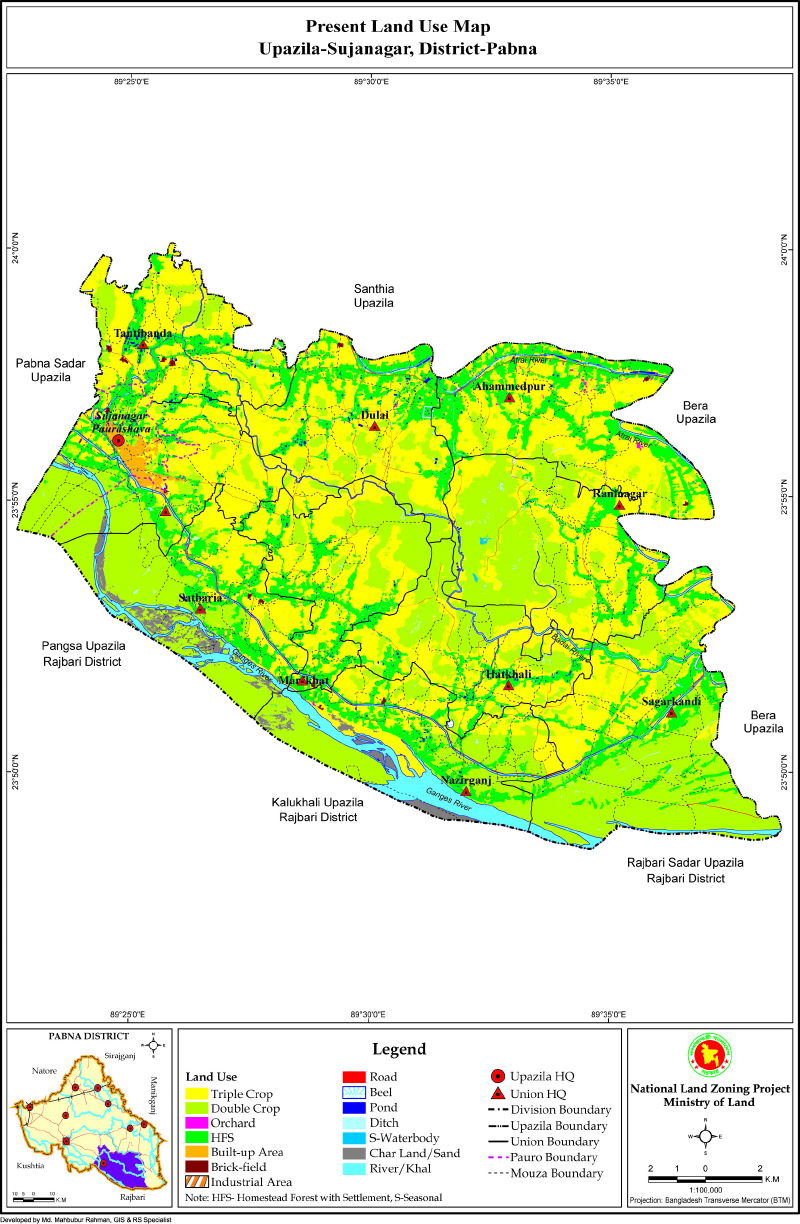 Mouza & Land Use Maps of Sujanagar Upazila, Pabna, Bangladesh - Tourism ...