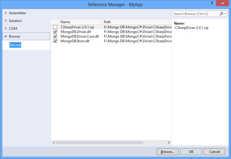 Add Mongodb Reference To Net Project
