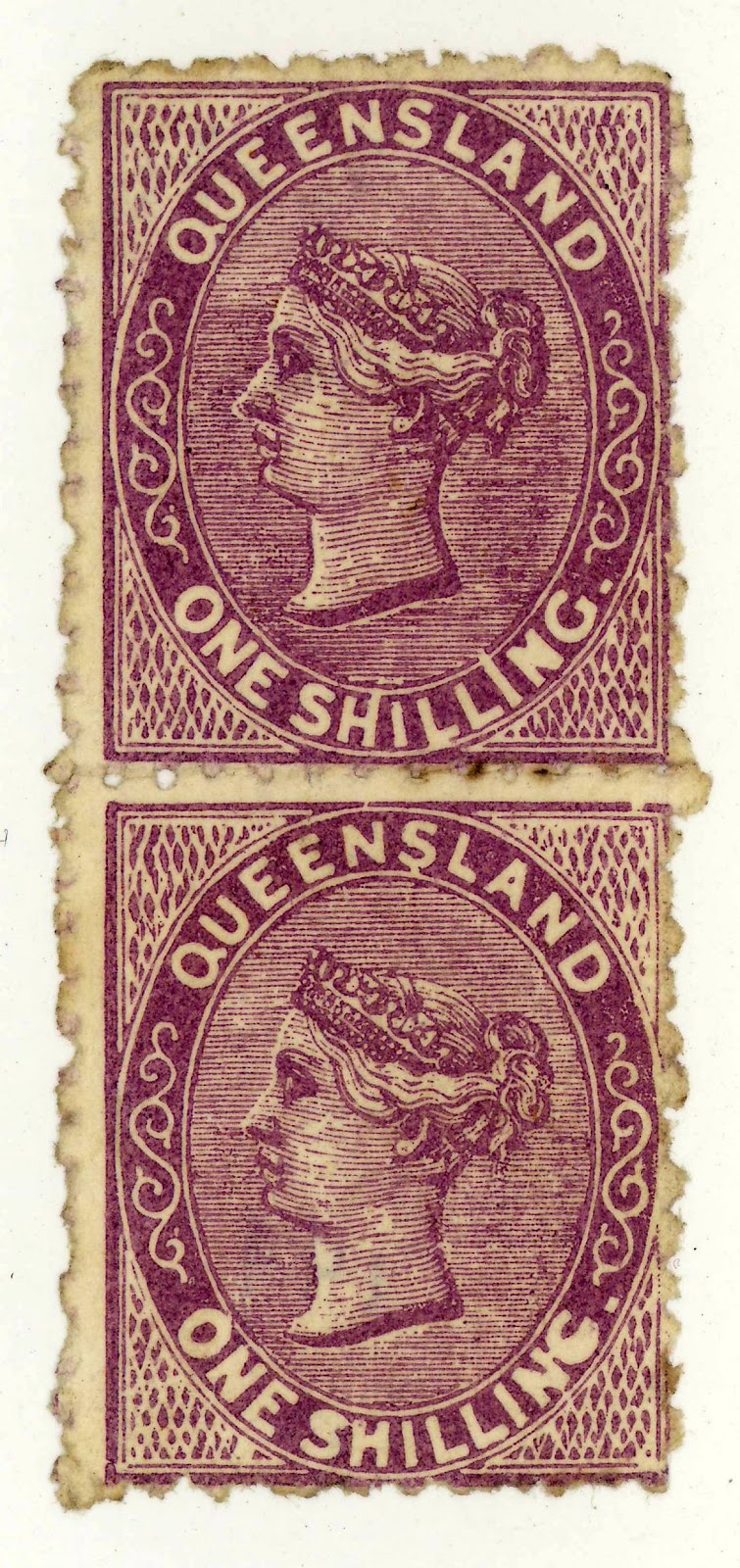 QUEENSLAND 1st SIDEFACE STAMPS 1878/9 by Dr Jeremy Hodes: 1 shilling ...