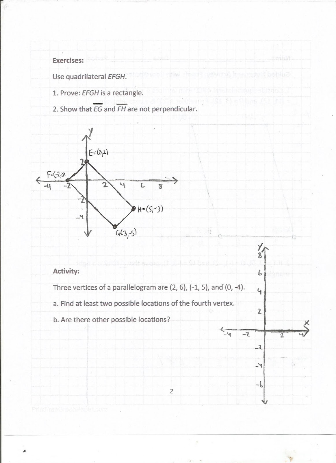 Geometry, Common Core Style: Lesson 11-1: Proofs with Coordinates (Day 111)