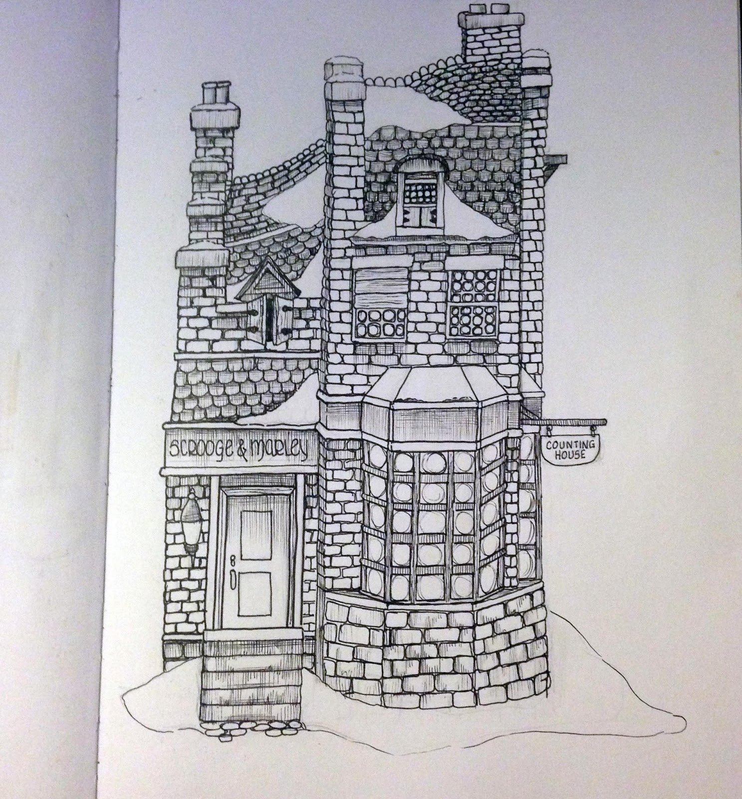 December Sketchbook: Scrooge's Counting House