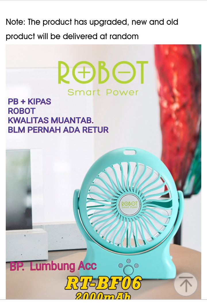 KIPAS MINI + PB ROBOT RT-BF06 KWALITAS BAGUS - Khaibar Aksesoris By CV ...