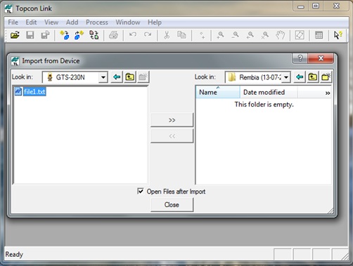 Tutorial: TRANSFER DATA USING TOPCON LINK V8.