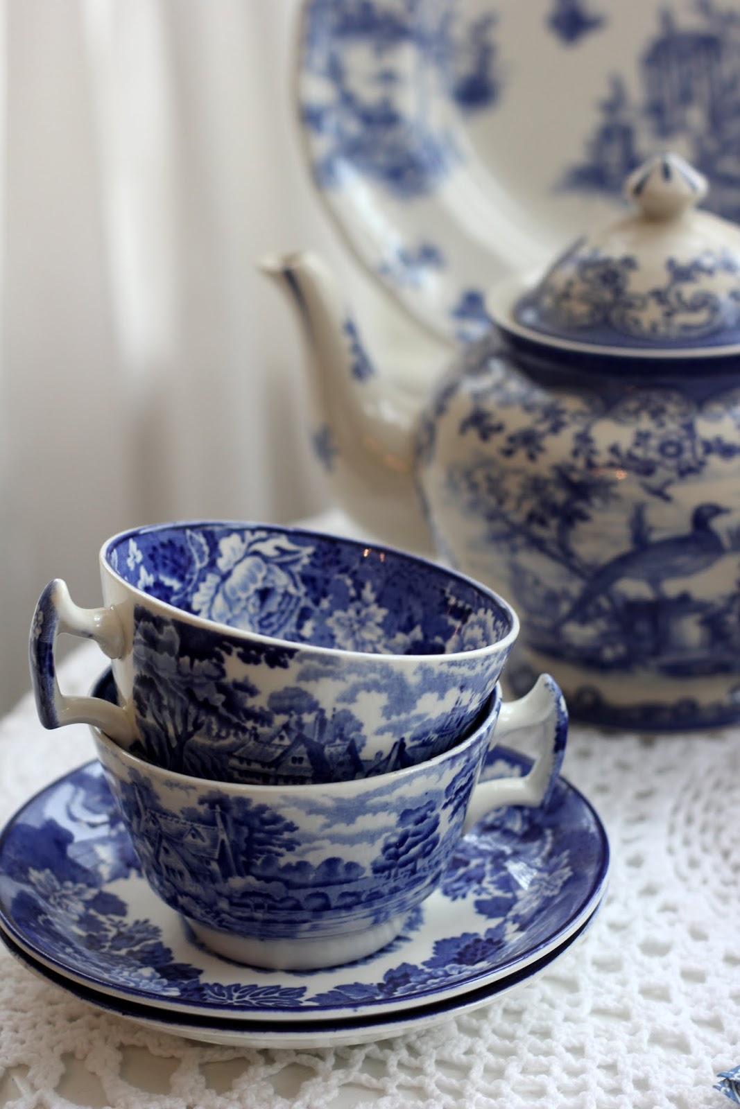 Aiken House & Gardens: Blue & White Transferware Tea