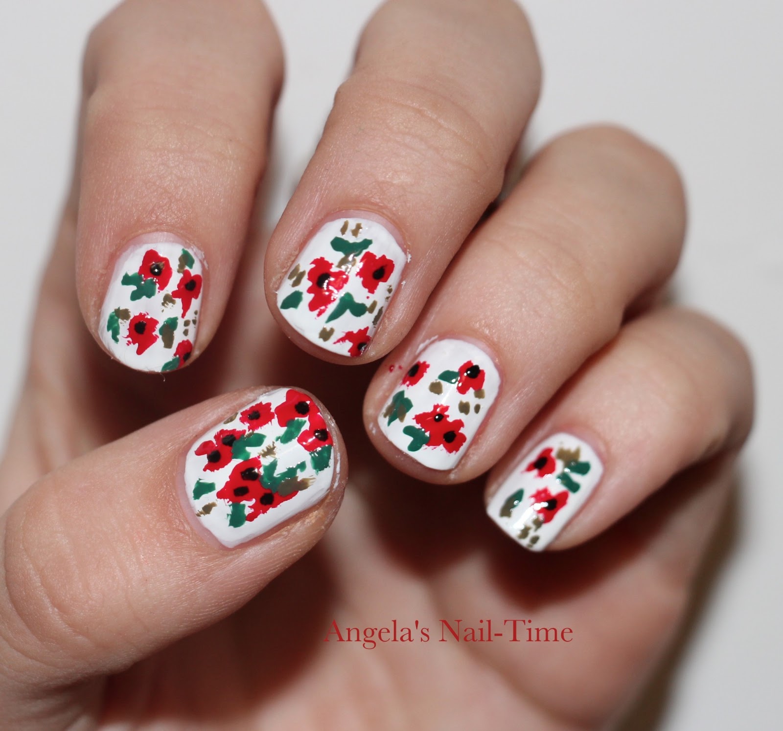 Angela's Nail-Time: Floral Print Nail Art