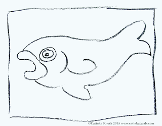 CKNotes 4: Koi fish - crayon drawing, CK, 4/16/15